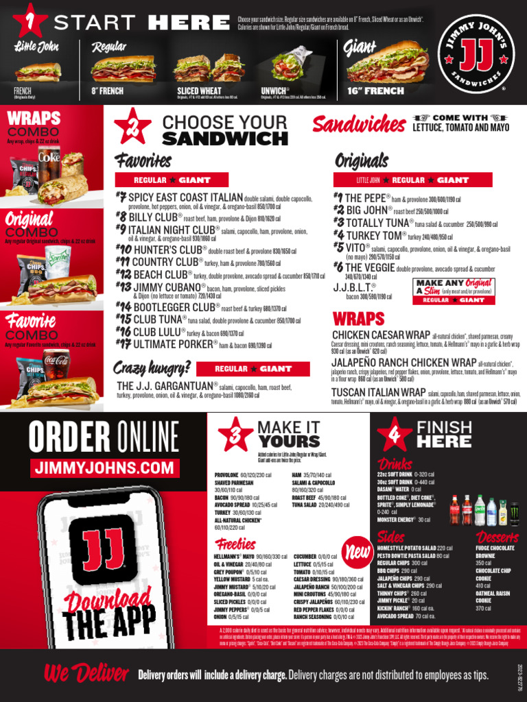 Jimmy Johns Menu | PDF