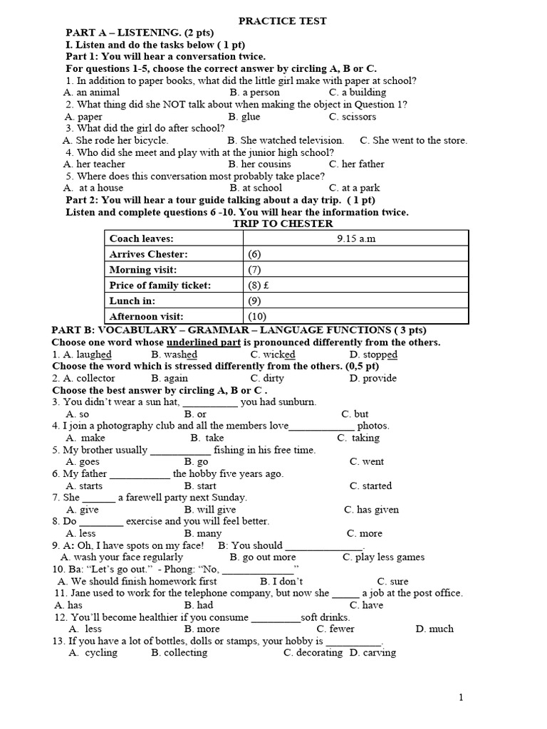 THCS Tân K - Anh - Gi A Hki 7 22.23 | Download Free PDF | Healthy Diet | Hobbies
