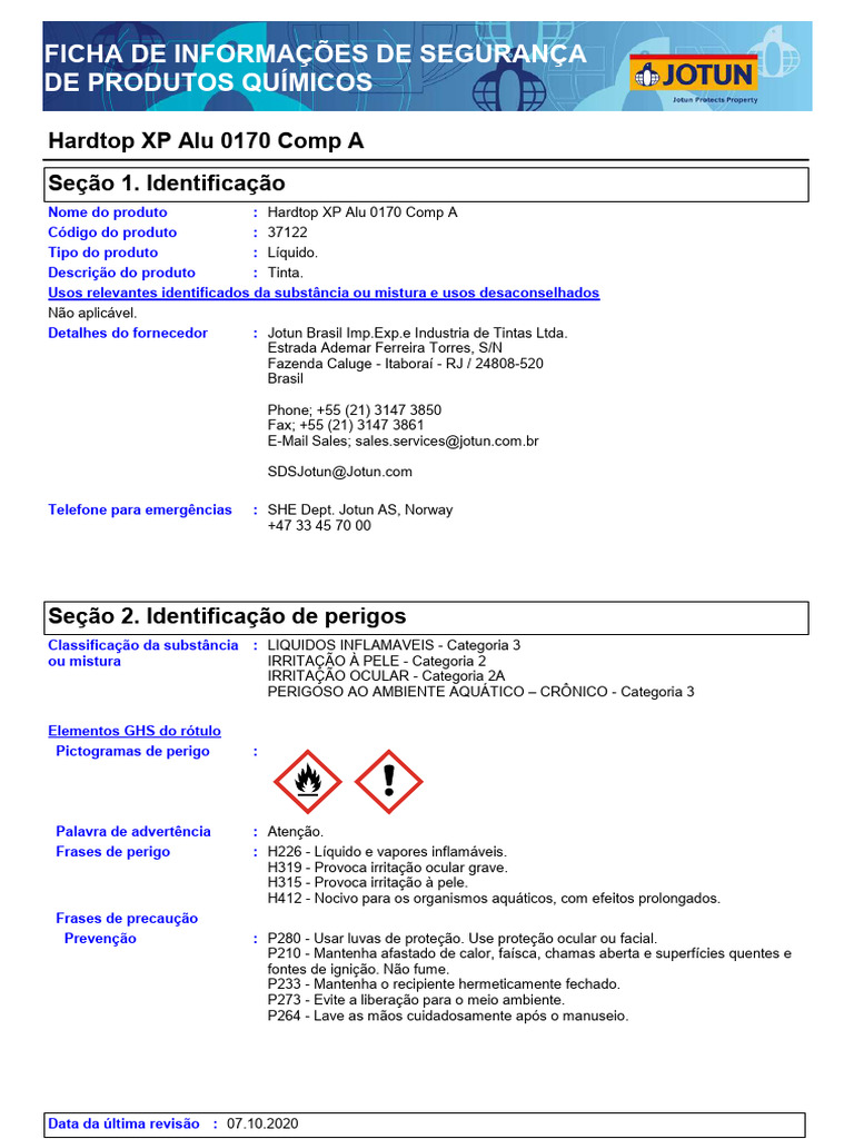 Fispq - Hardtop XP Alu0170 Comp A | PDF | Solubilidade | Vapor