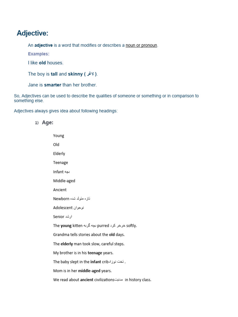 Adjective | Download Free PDF | Adjective | Linguistics