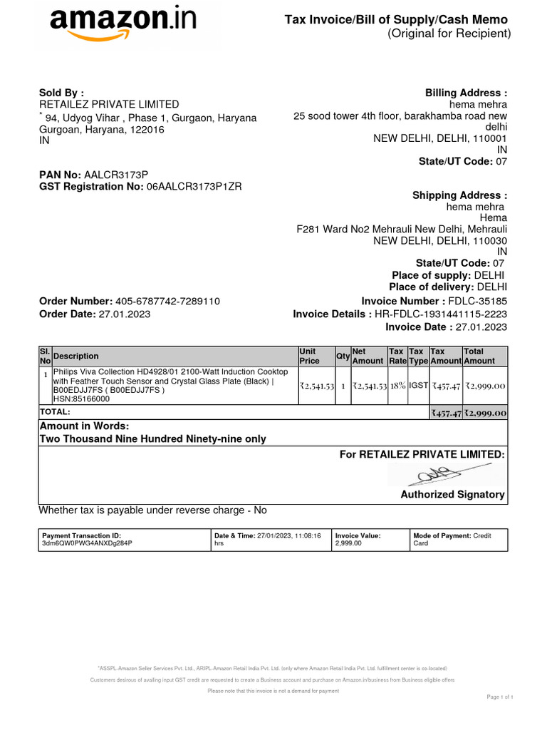 Invoice Bill Merged | PDF
