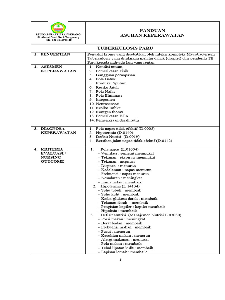 Panduan Asuhan Keperawatan TBC | PDF