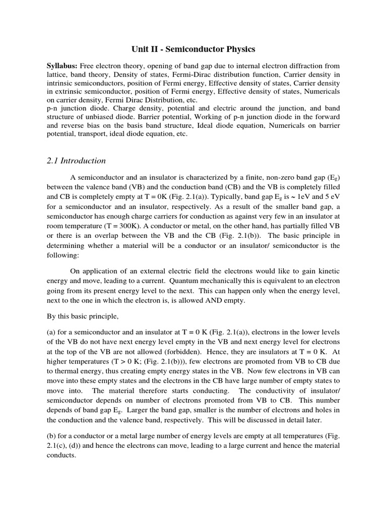 Semiconductor | PDF | P–N Junction | Semiconductors