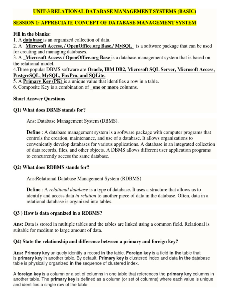 CH - 3 DBMS | PDF | Relational Database | Databases