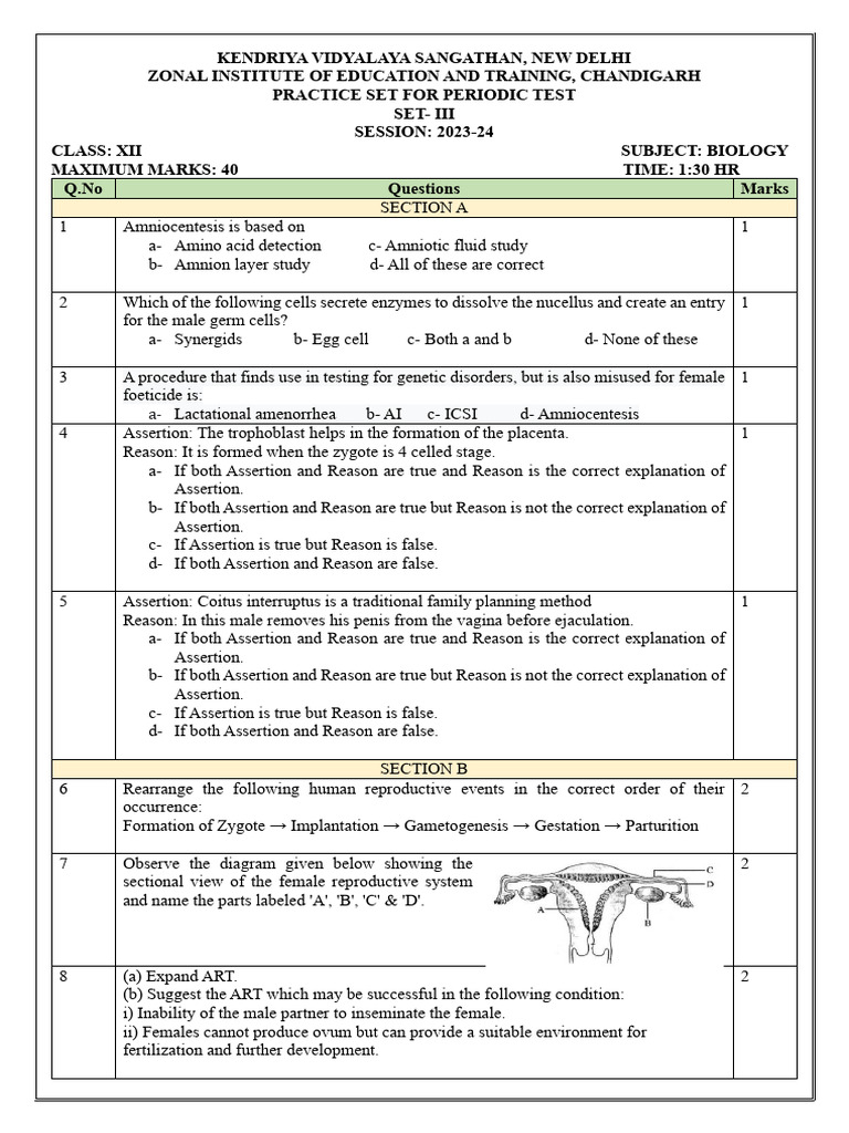 PT-1 Bio (Set-C) 2023-24 | PDF
