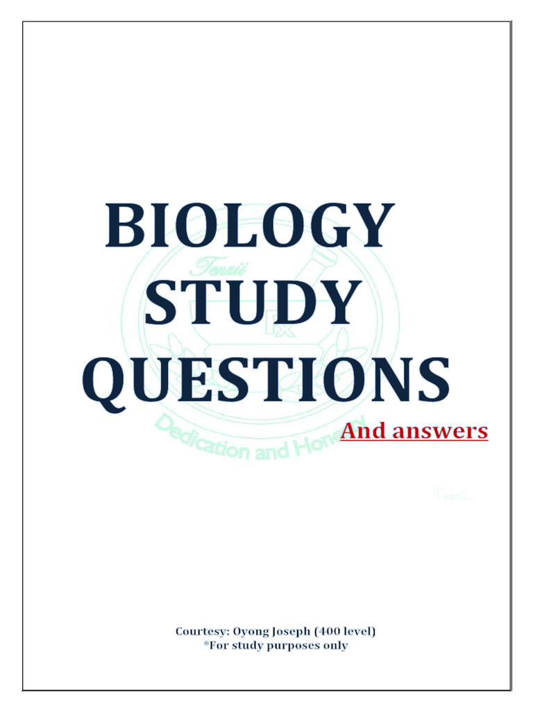 Biology Study Questions and Answers | PDF | Mitosis | Meiosis