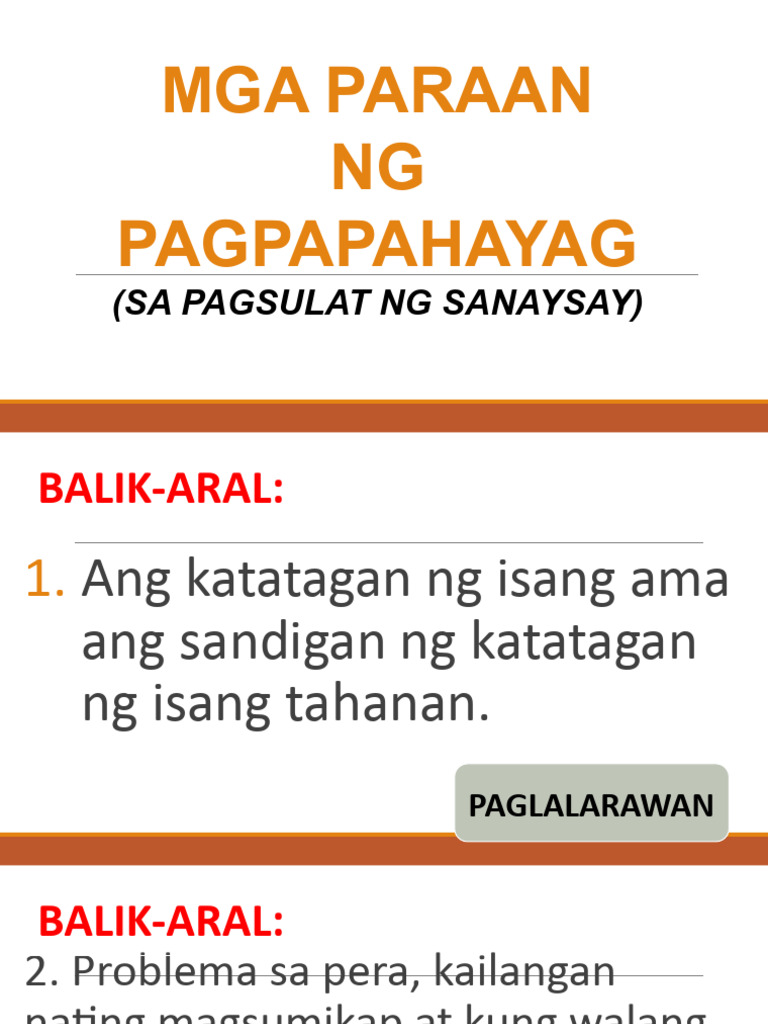 Paraan NG Pagpapahayag | PDF