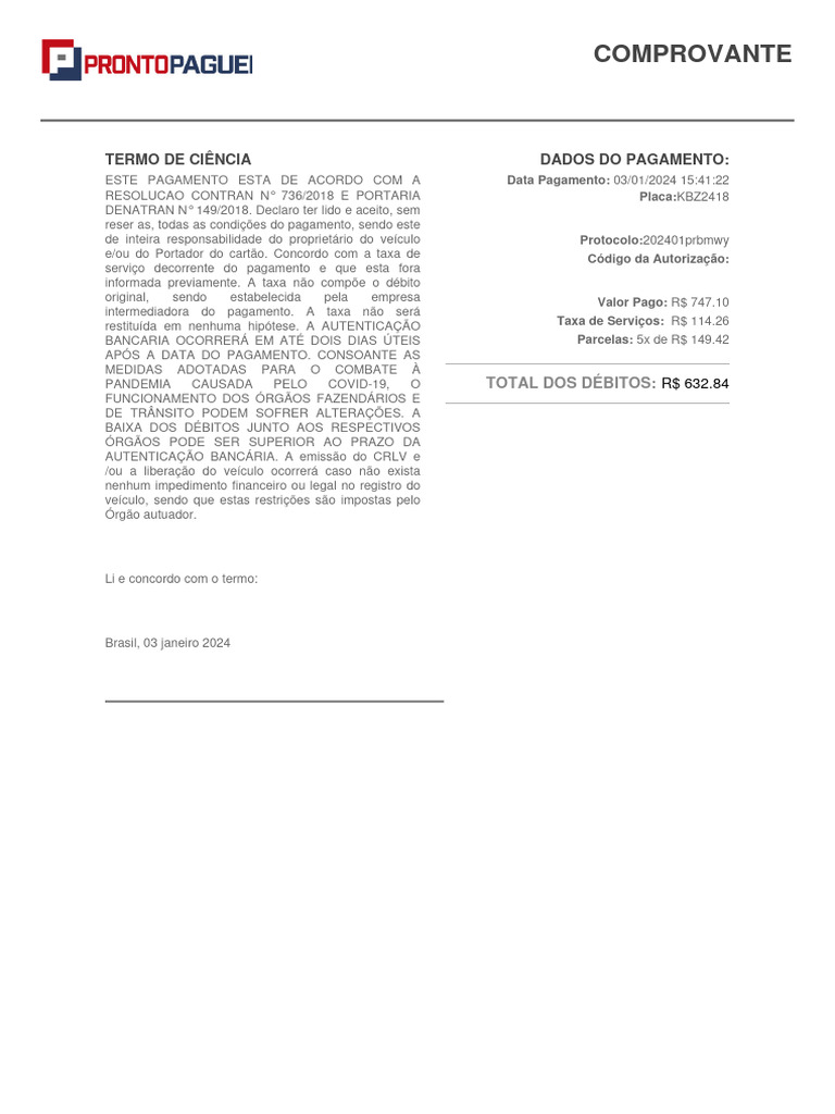 Comprovante | PDF
