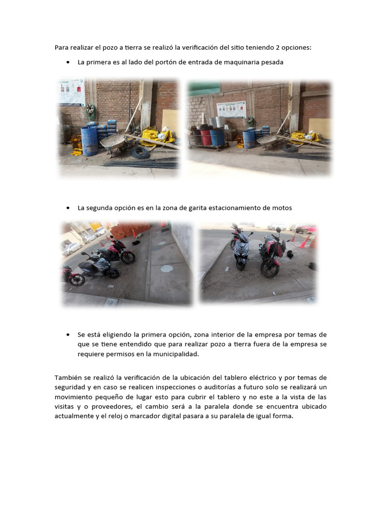 Ubicaion de Pozo A Tierra y Tablero Electrico | PDF