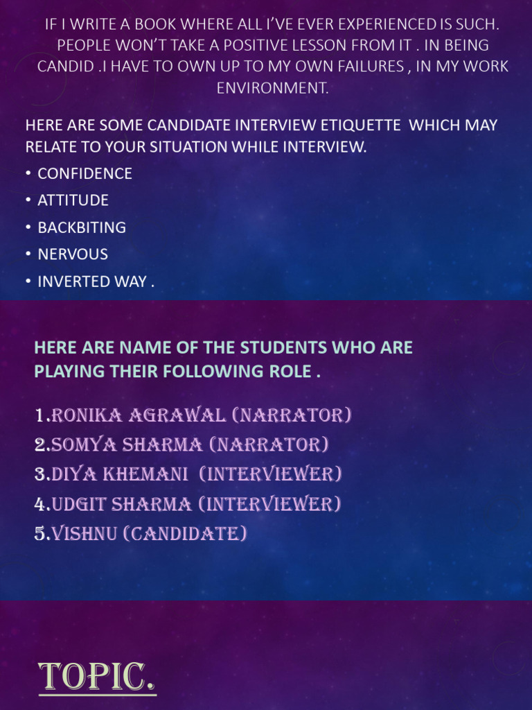 Interview Etiquette | PDF