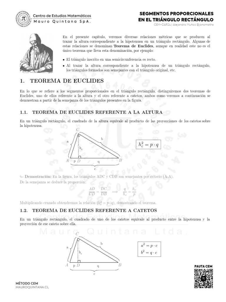 CAP24 - Segmentos Proporcionales en El Triángulo Rectángulo | PDF ...