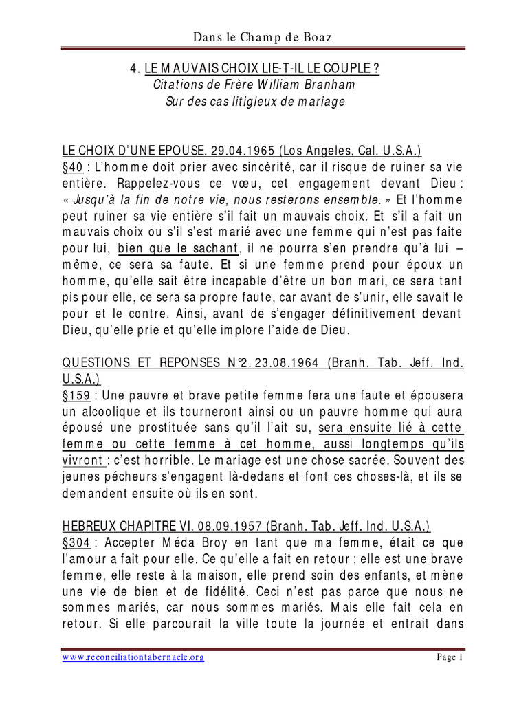 Le Mauvais Choix | PDF