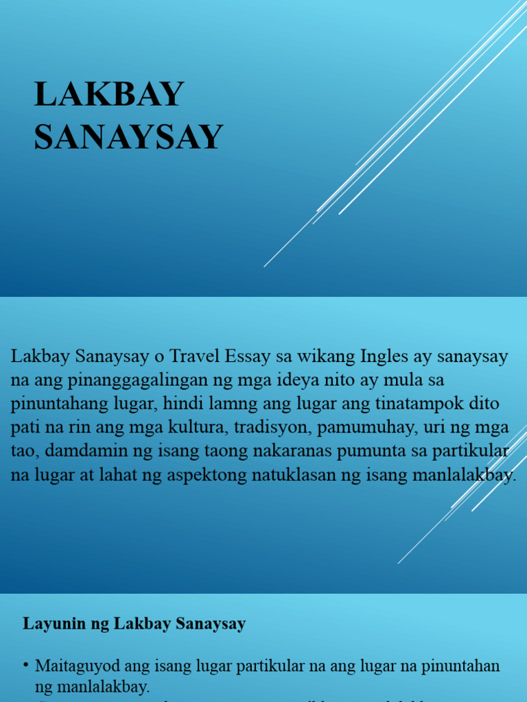 Lakbay Sanaysay | PDF