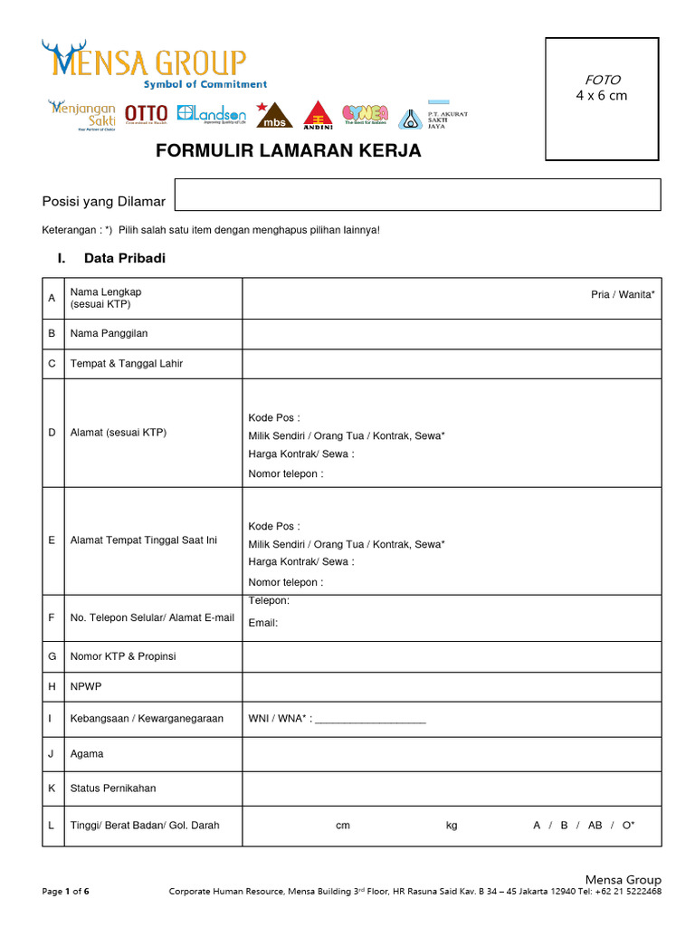Mensa Group Application Form 2017 | PDF