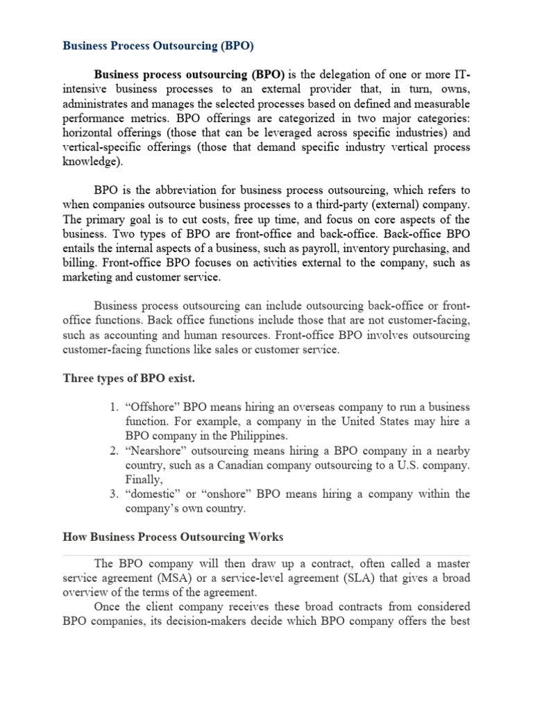 BPO | PDF
