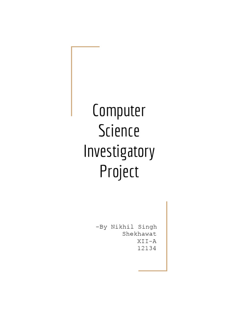 Nikhil Computer Science Investigatory project(1) | PDF