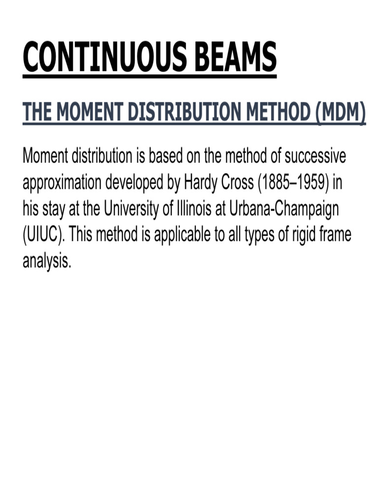Moment Distribution Method Overview | PDF | Stress (Mechanics) | Beam ...