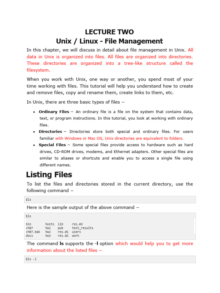 Lecture 2 - File Management | PDF
