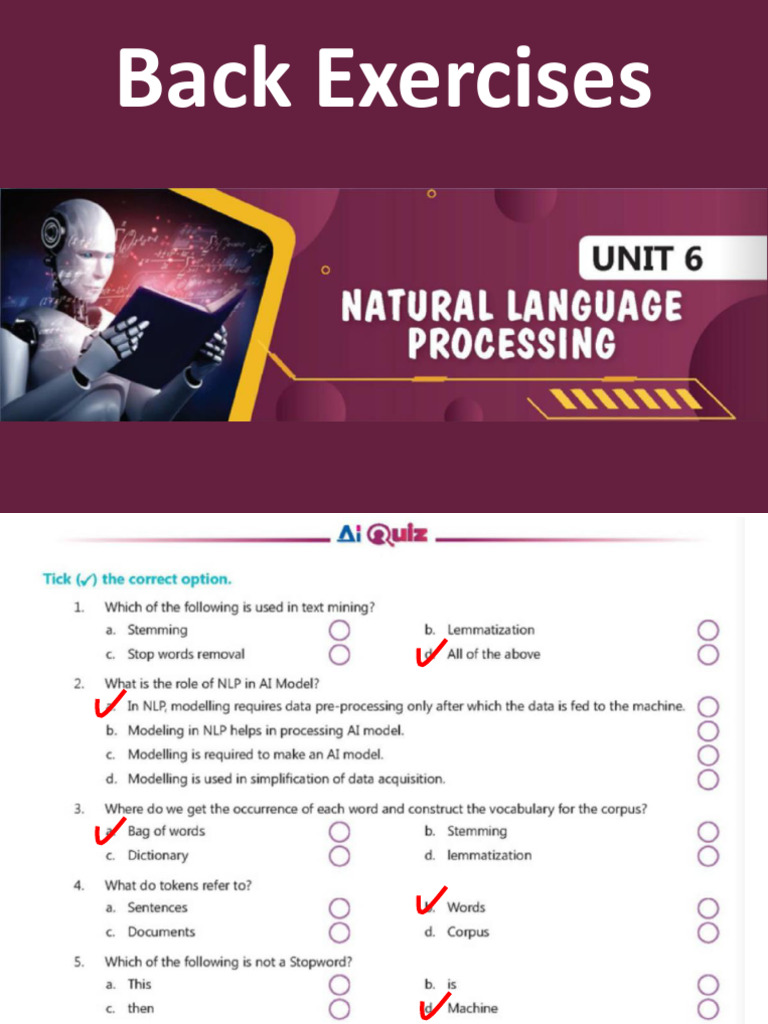 Natural Language Processing - Back Exercises | PDF | Career & Growth ...
