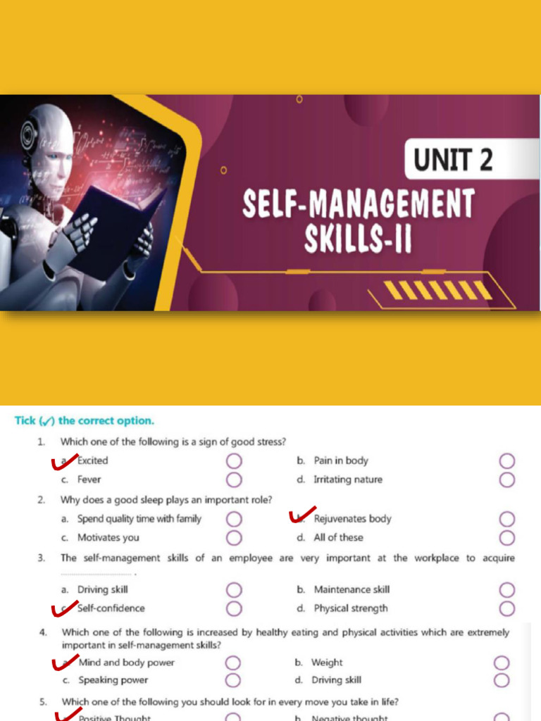 Self Management Skill-Back Exercises-Class 10 | PDF | Motivation | Motivational