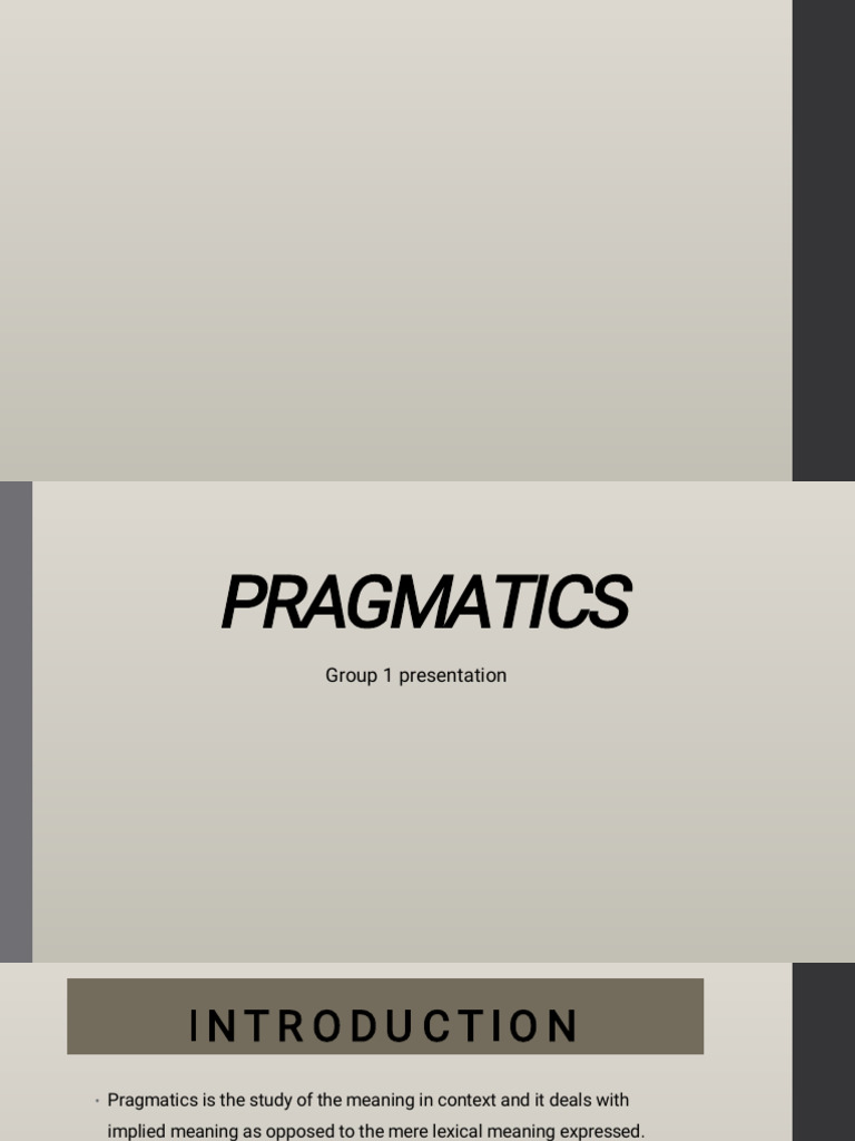Pragmatics 1 | PDF