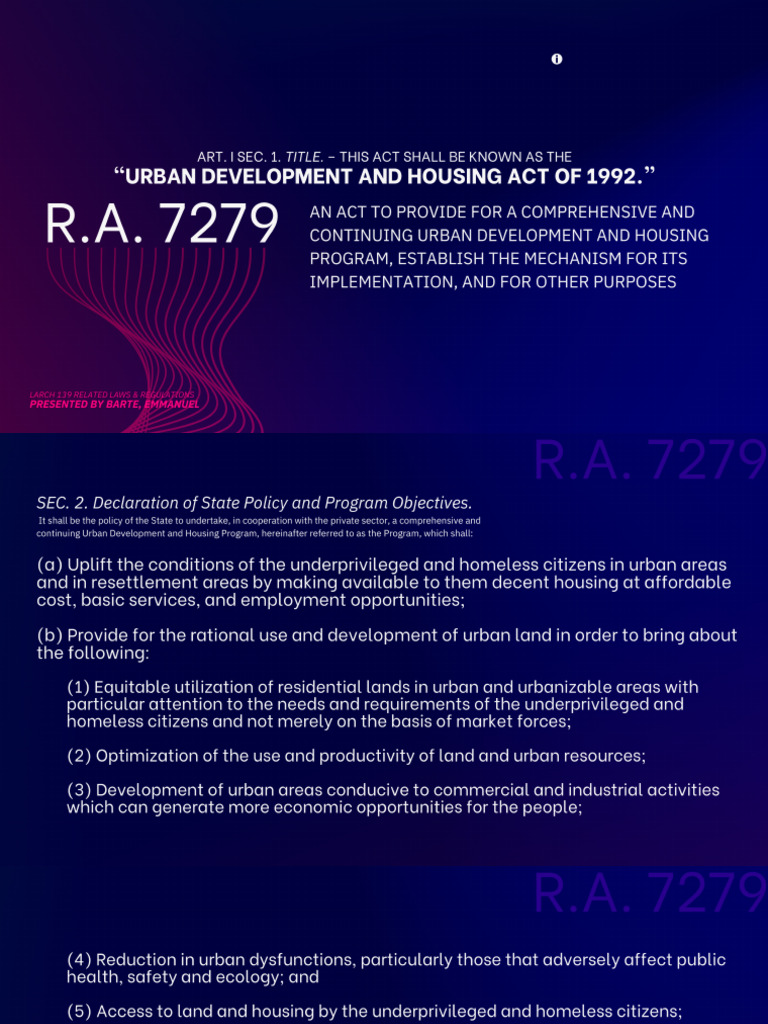 ra 7279 | PDF