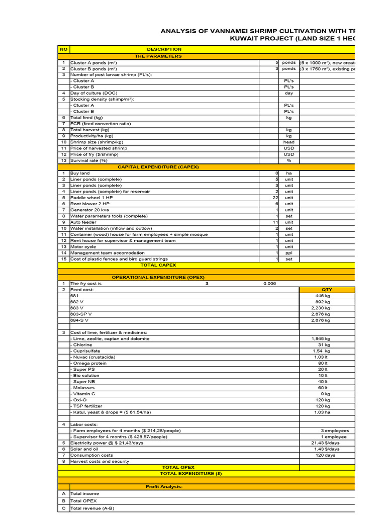 BP Shrimp Farming Kuwait 8 Ponds | PDF