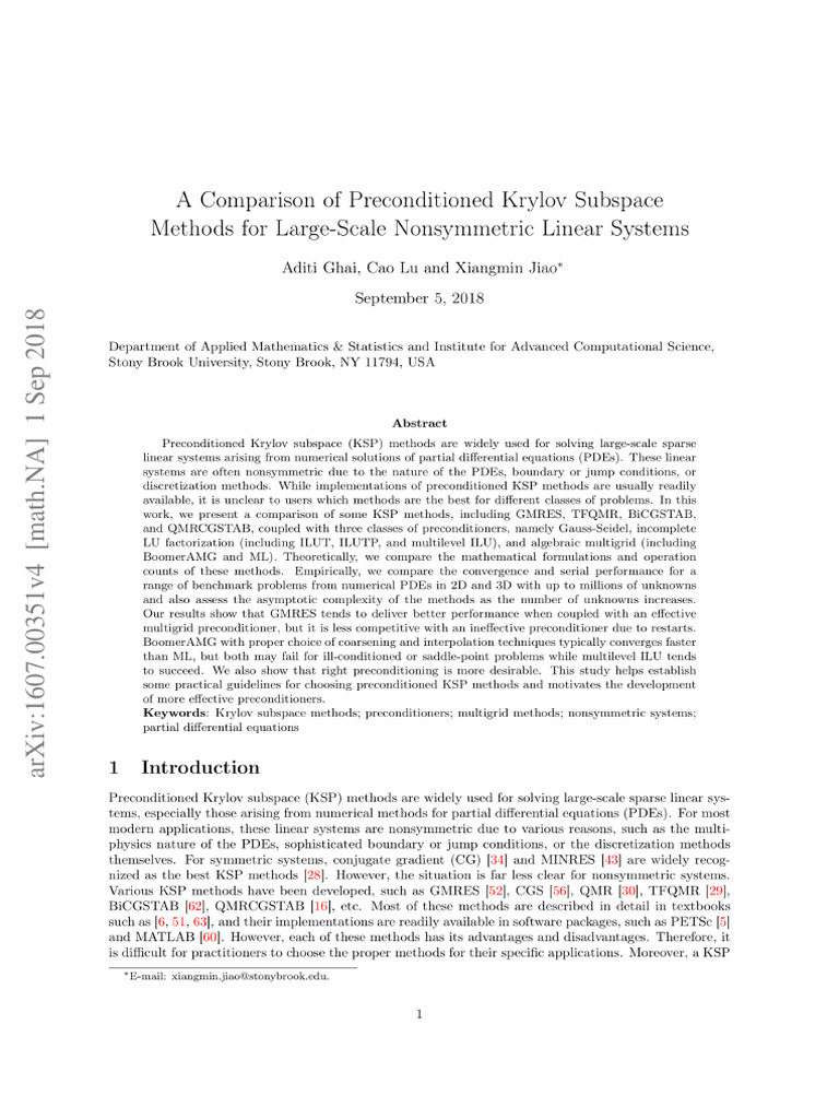 Comparison Prcon Krylov | PDF