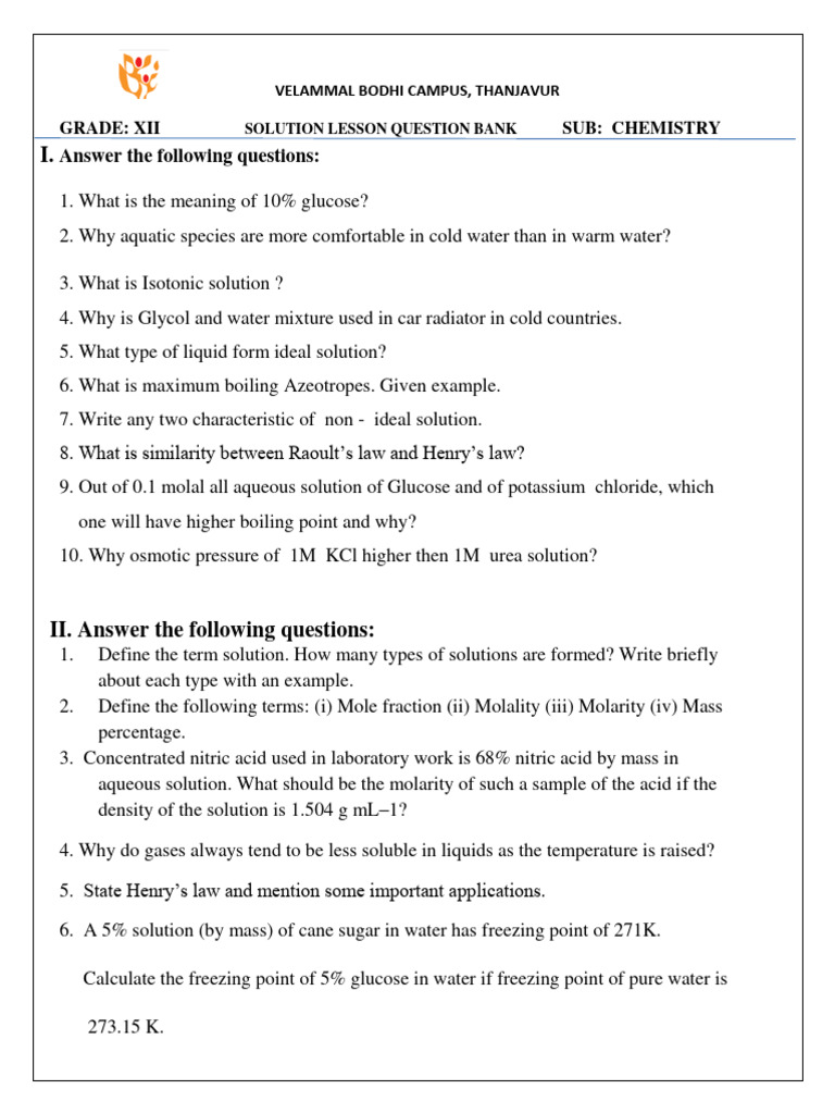 Types of Solutions and Henry's Law | PDF | Solubility | Chemical Compounds