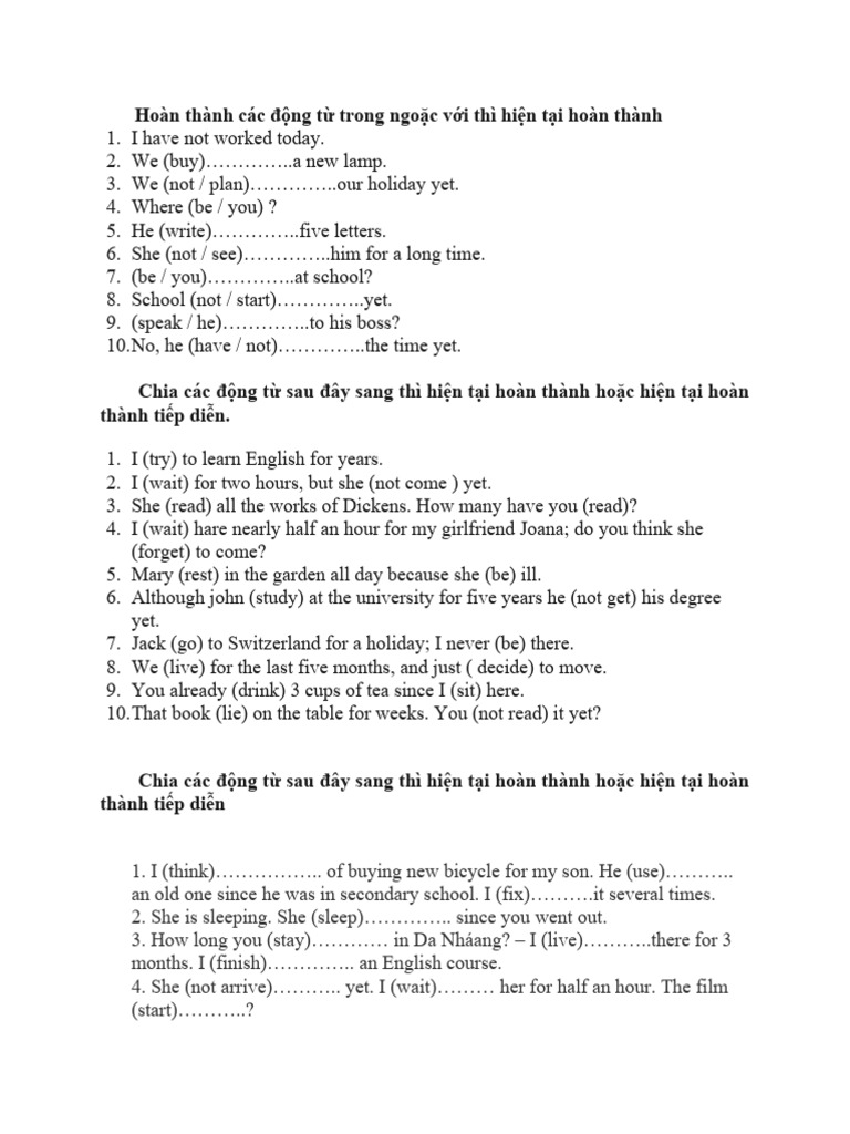 Thì HTHT - HTHTTD | PDF