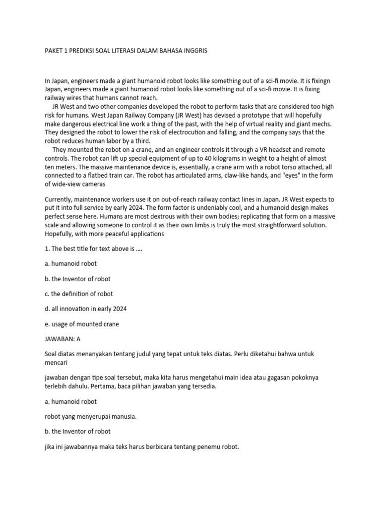 Giant Humanoid Robot for Railway Maintenance | PDF | Zoo | Dream