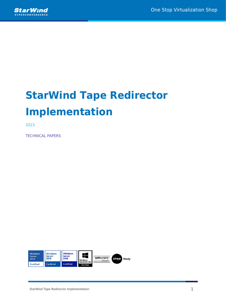 StarWind Tape Redirector Implementation | PDF