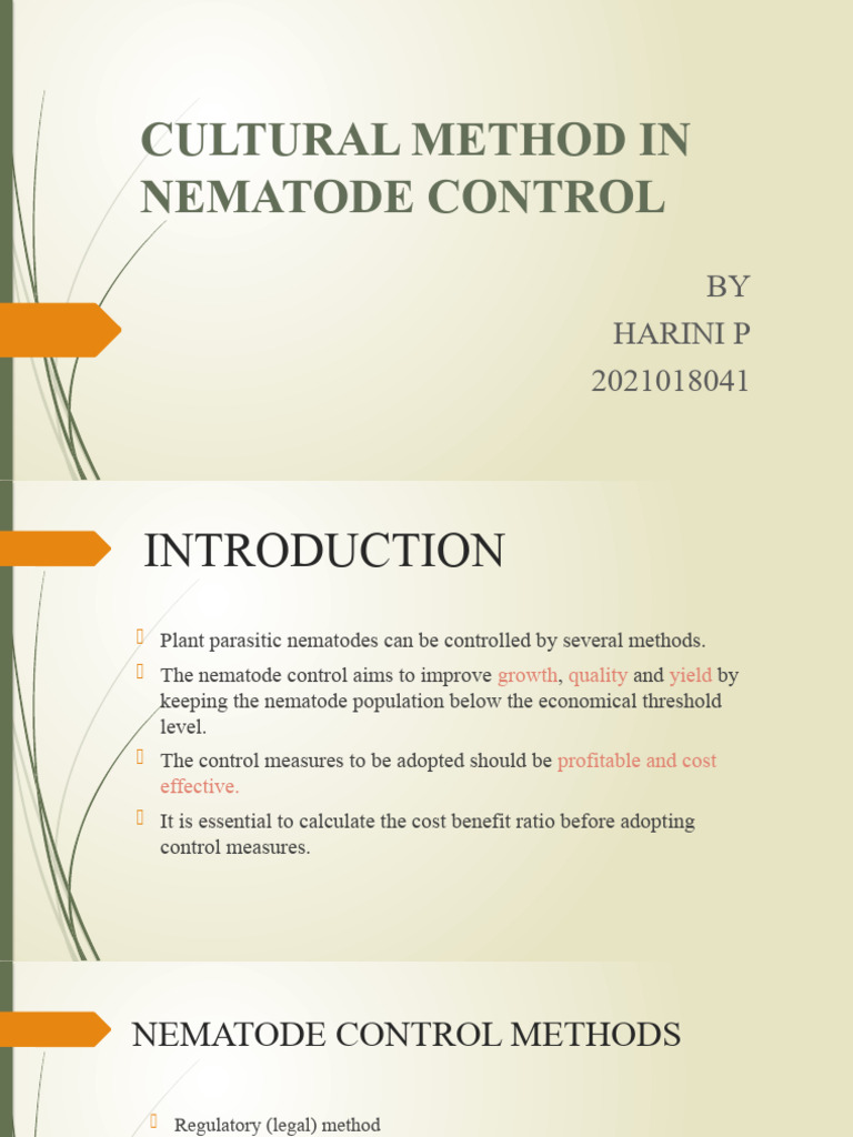 Cultural Method in Nematode Control Harinip | PDF