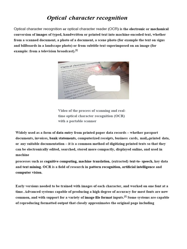 Optical Character Recognition | PDF | Optical Character Recognition | Computing