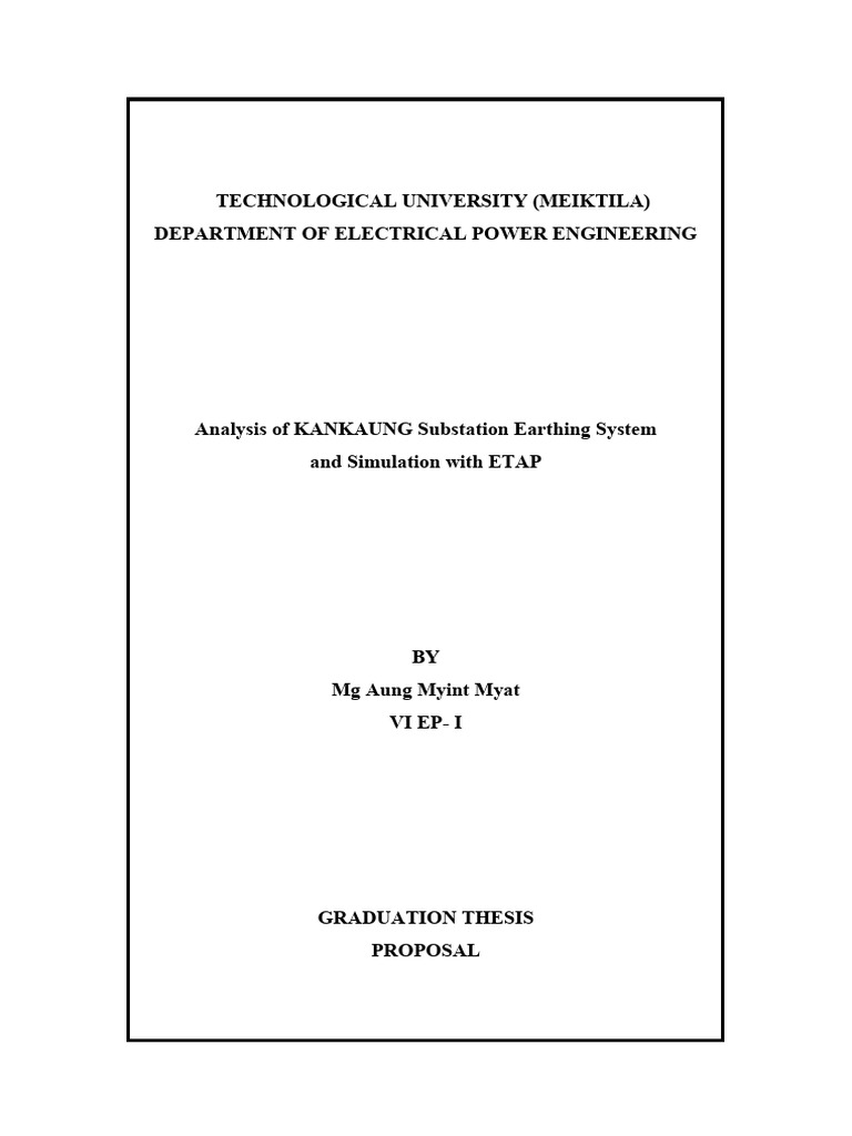 KANKAUNG Substation Earthing Analysis and Modelling With ETAP 1 | PDF ...