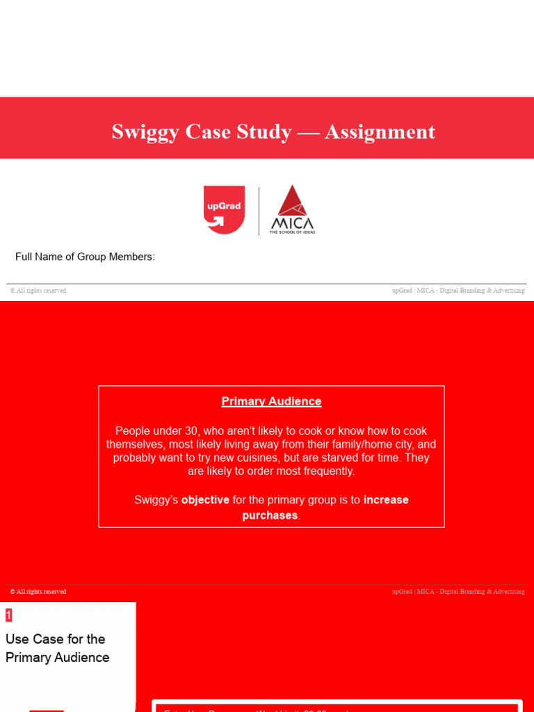 Swiggy Case Study - Solution Template | PDF