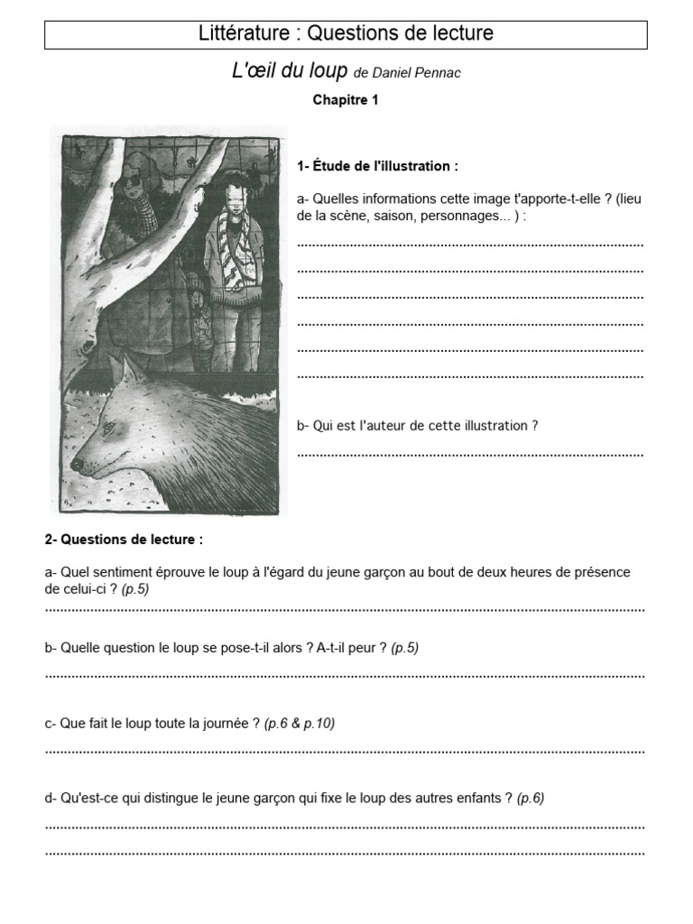 Questionnaire sur "L'œil du loup" | PDF