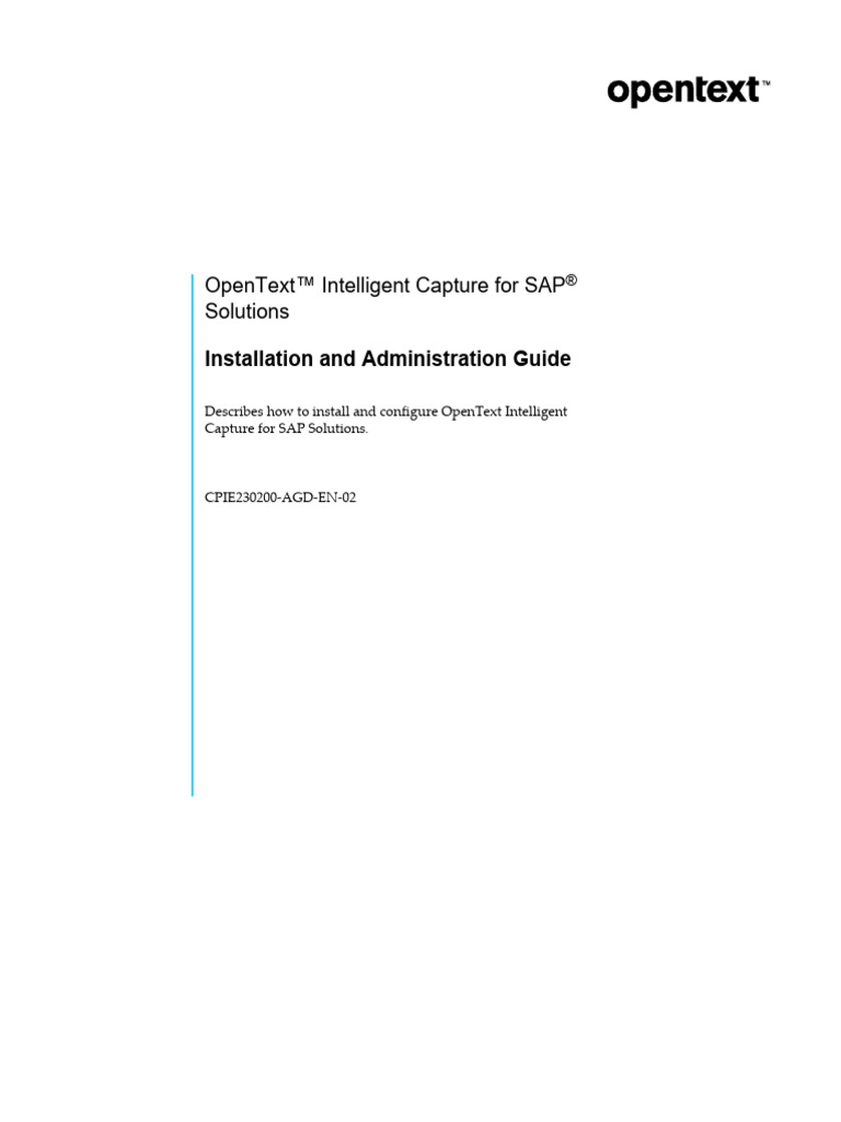 OpenText Intelligent Capture For SAP Solutions CE 23.2 - Installation ...