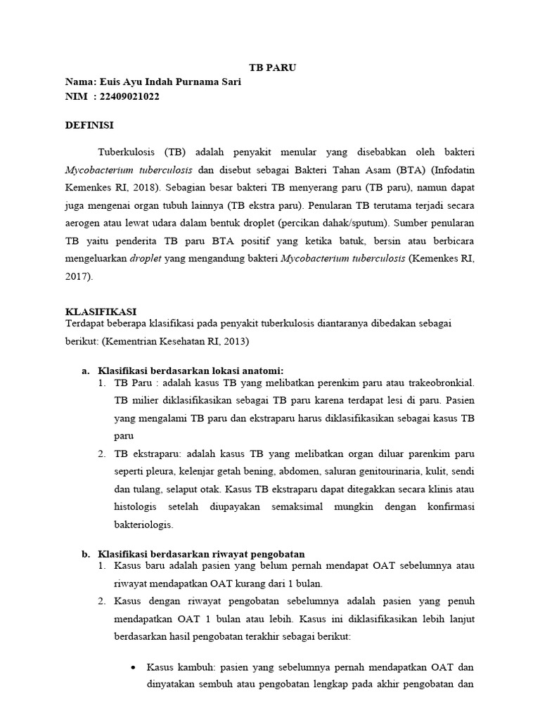 Refrat TB Paru | PDF