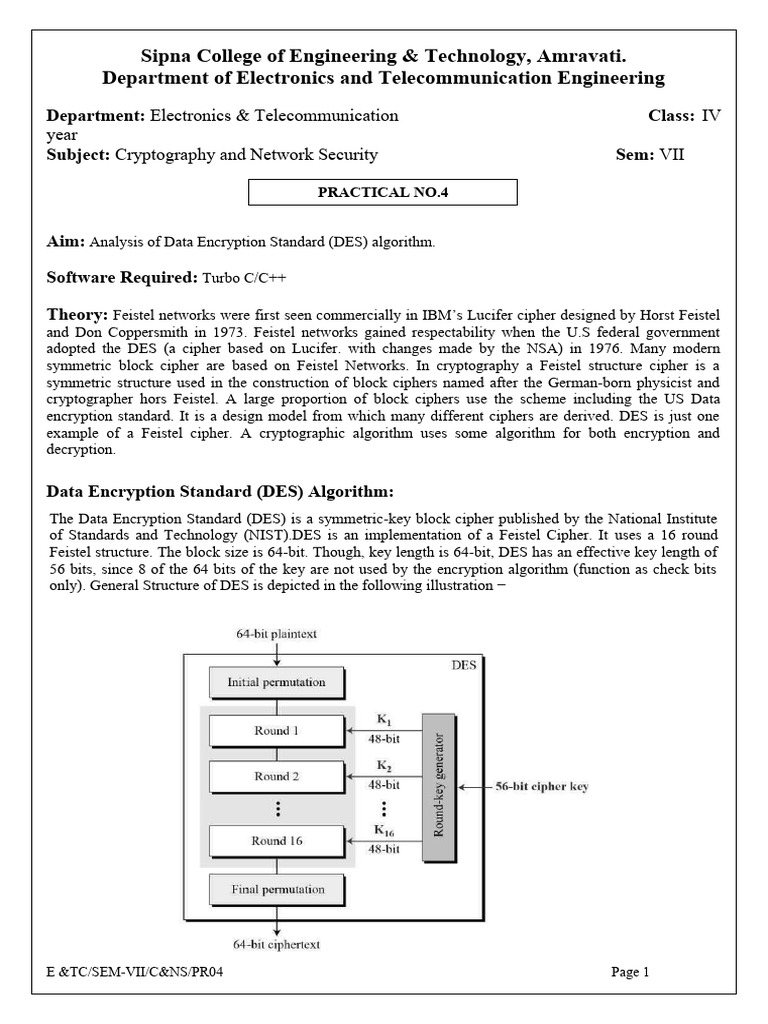 PR4 Data Encryption Standard Final | PDF