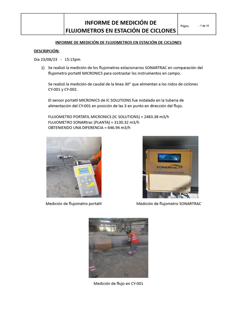 Informe de Medición de Flujometros | PDF