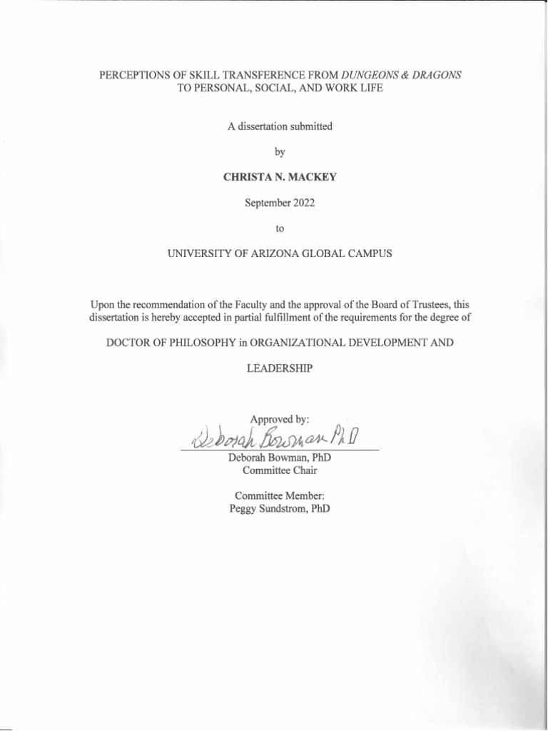 Mackey - Skill Transference DND Work Social Life | PDF