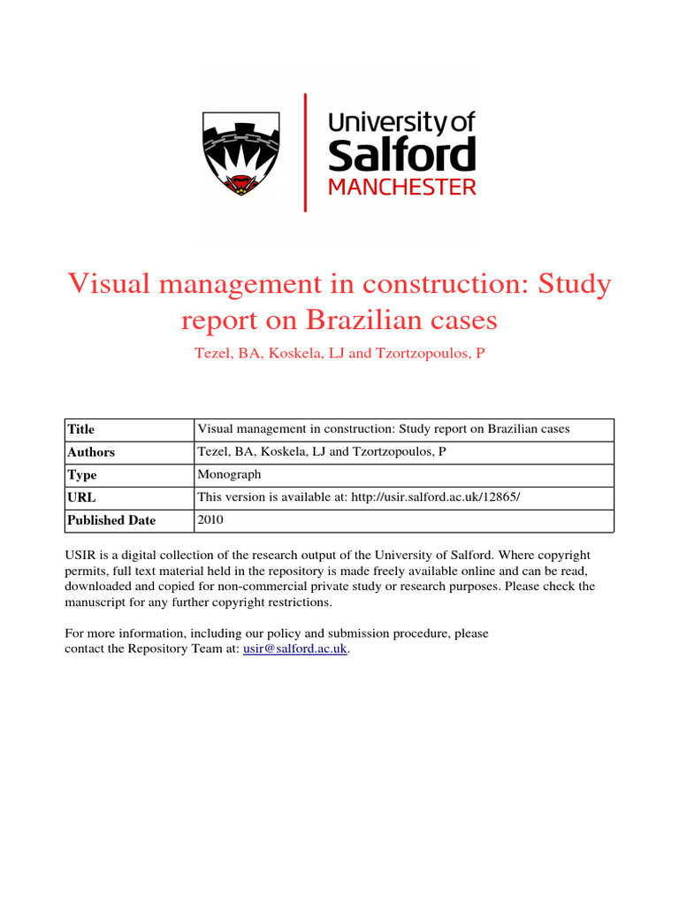 Visual_Management_in_Construction | PDF | Information | Cognition