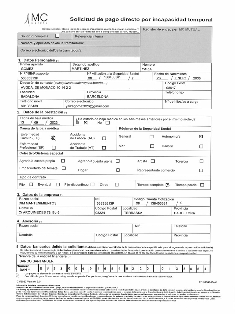 Solicitud Pago Directo IT | PDF