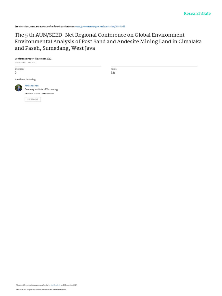 Andesite Mining Cimalaka Paseh | PDF | Soil | Mining