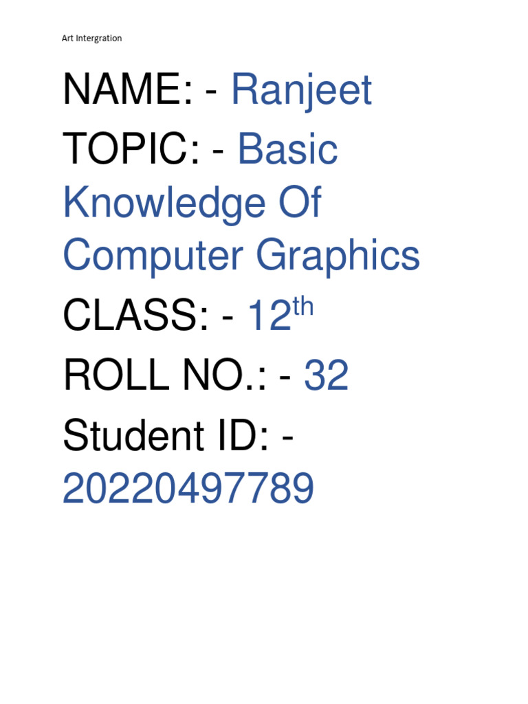 Art Intergration PPT 2nd Eco | PDF | Computer Graphics | Computer ...