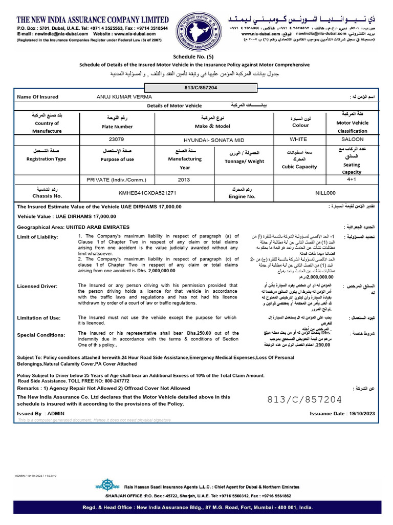Policy Schedule | PDF