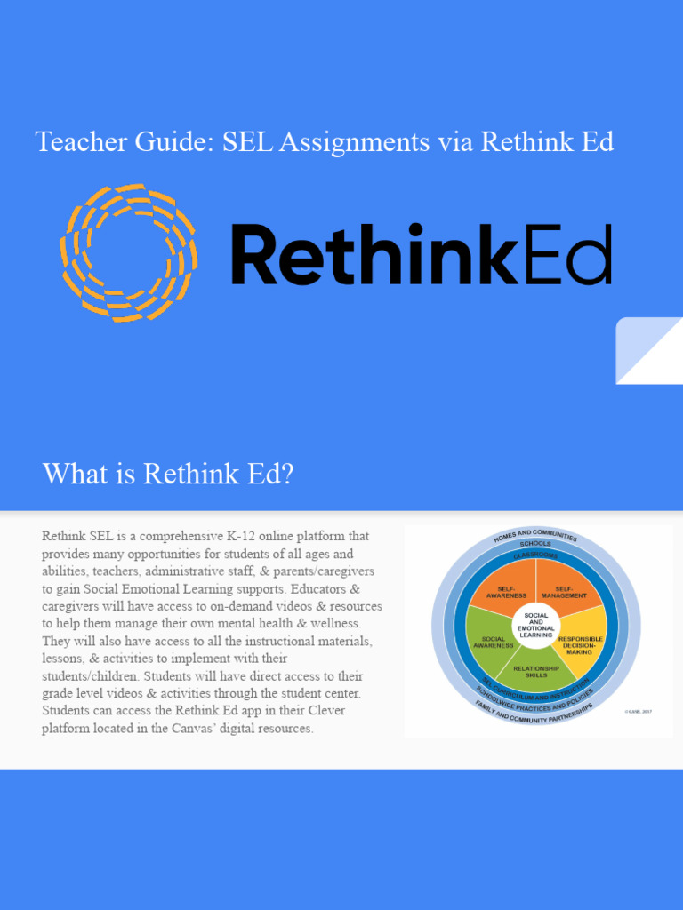Teacher Guide - Rethink Ed Resilience Lesson | PDF