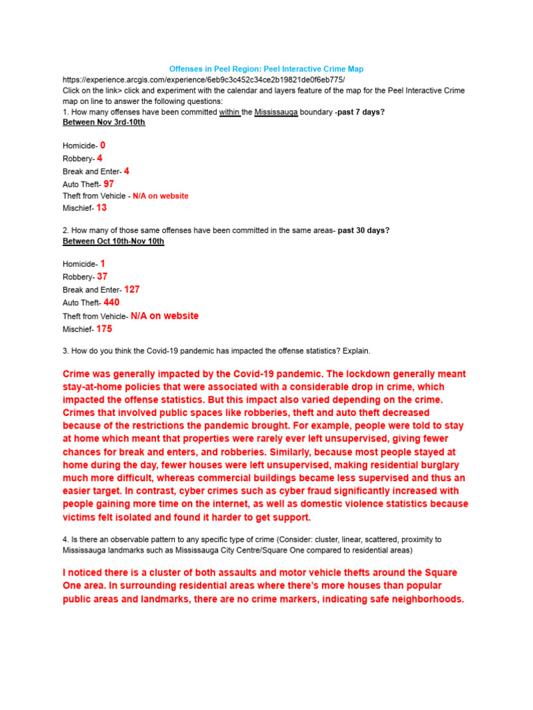 Peel Crime Map | PDF