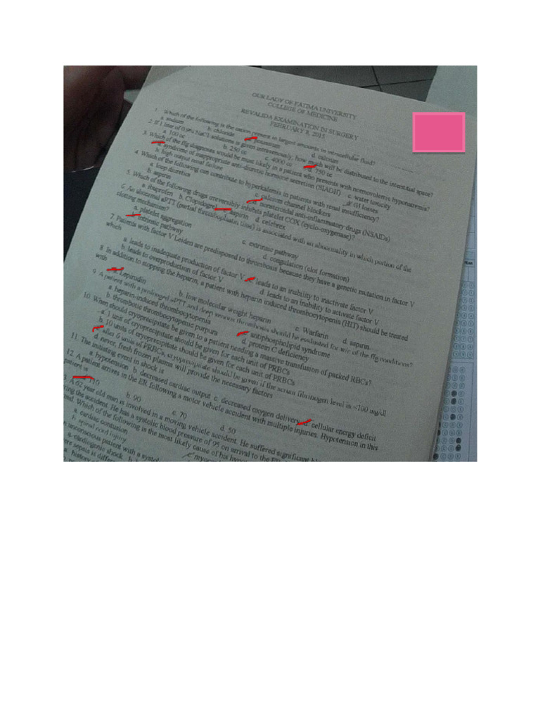 Surgery Revalida - Answers Reviewer | PDF